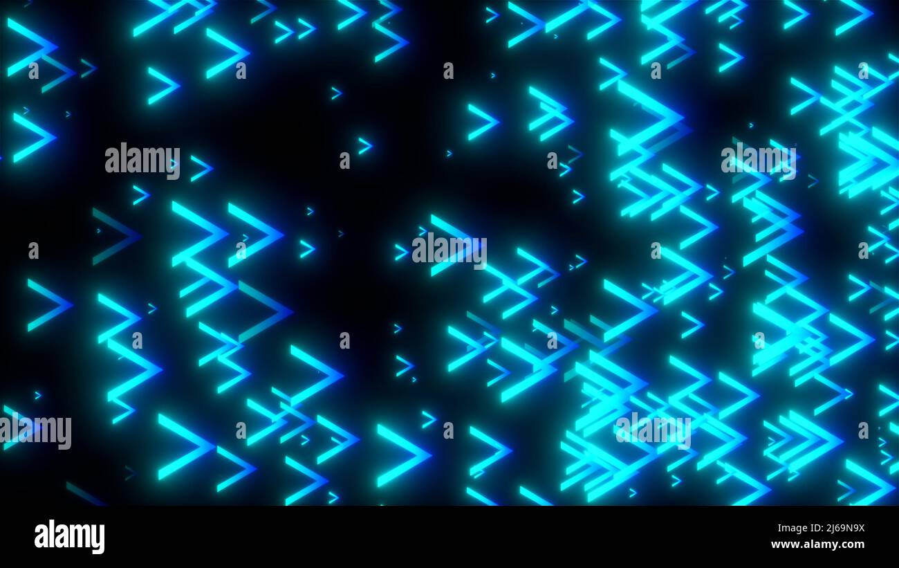 Glowing neon blue arrows lines hi-res stock photography and images - Alamy
