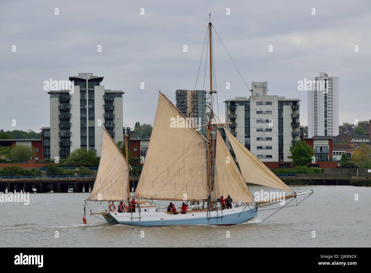 Historic Irish sailing ketch ILEN (the last timber-built, sail trading ...