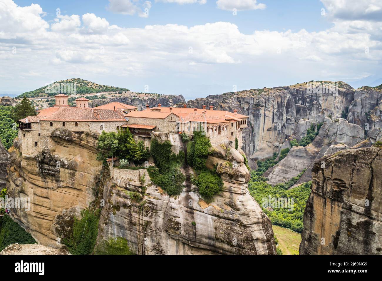 View of the Orthodox Monastery of the Great Meteor on the rocks of ...
