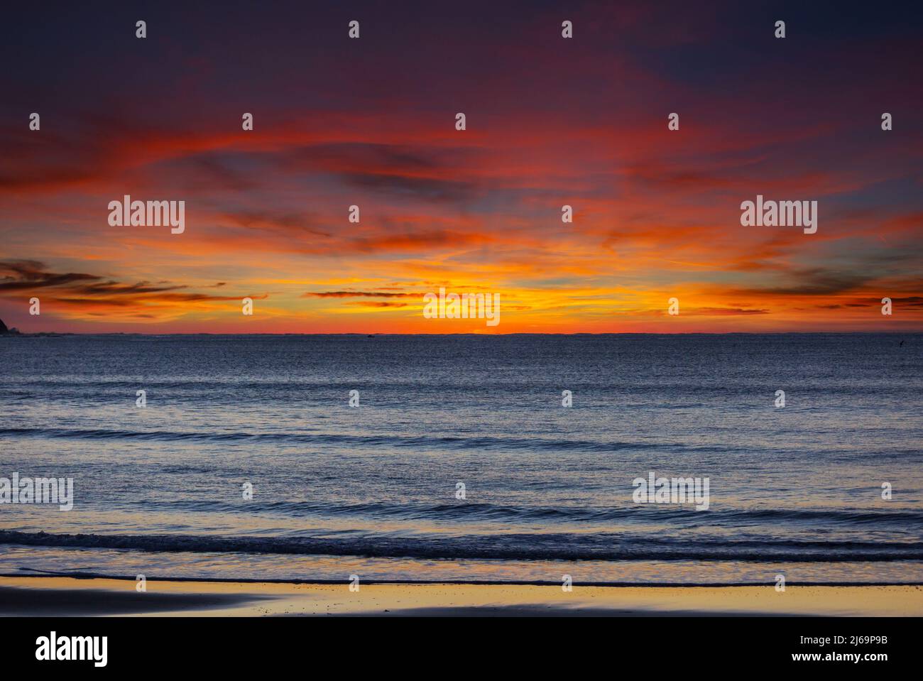 Scenic colorful sunset at the sea coast. Good for wallpaper or ...