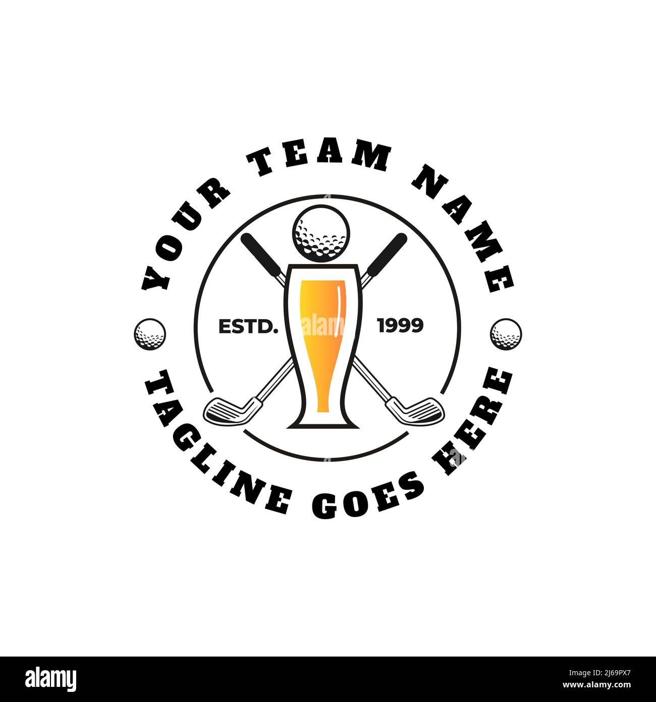 Vintage Restaurant Golf Bar with logo design Stock Vector Image & Art ...