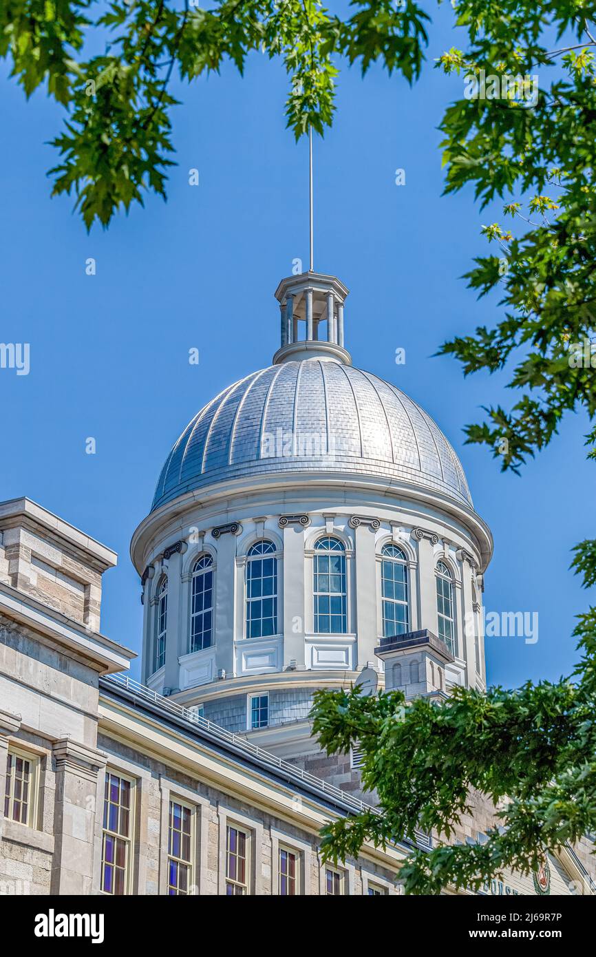 Exterior architecture and dome of the Bonsecours Market in the old town ...