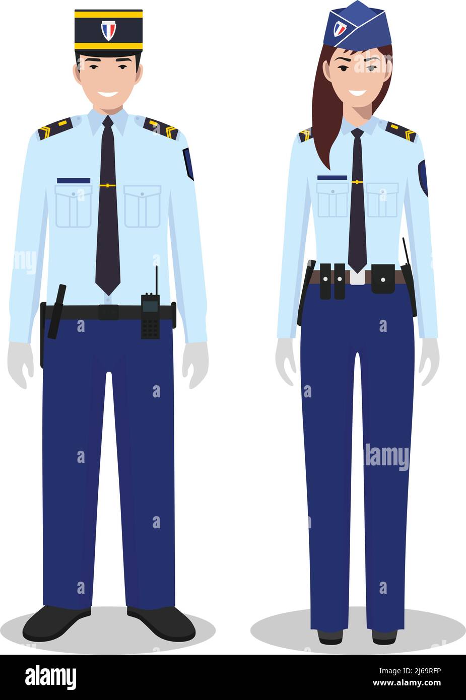 Young couple in uniform Stock Vector Images - Alamy