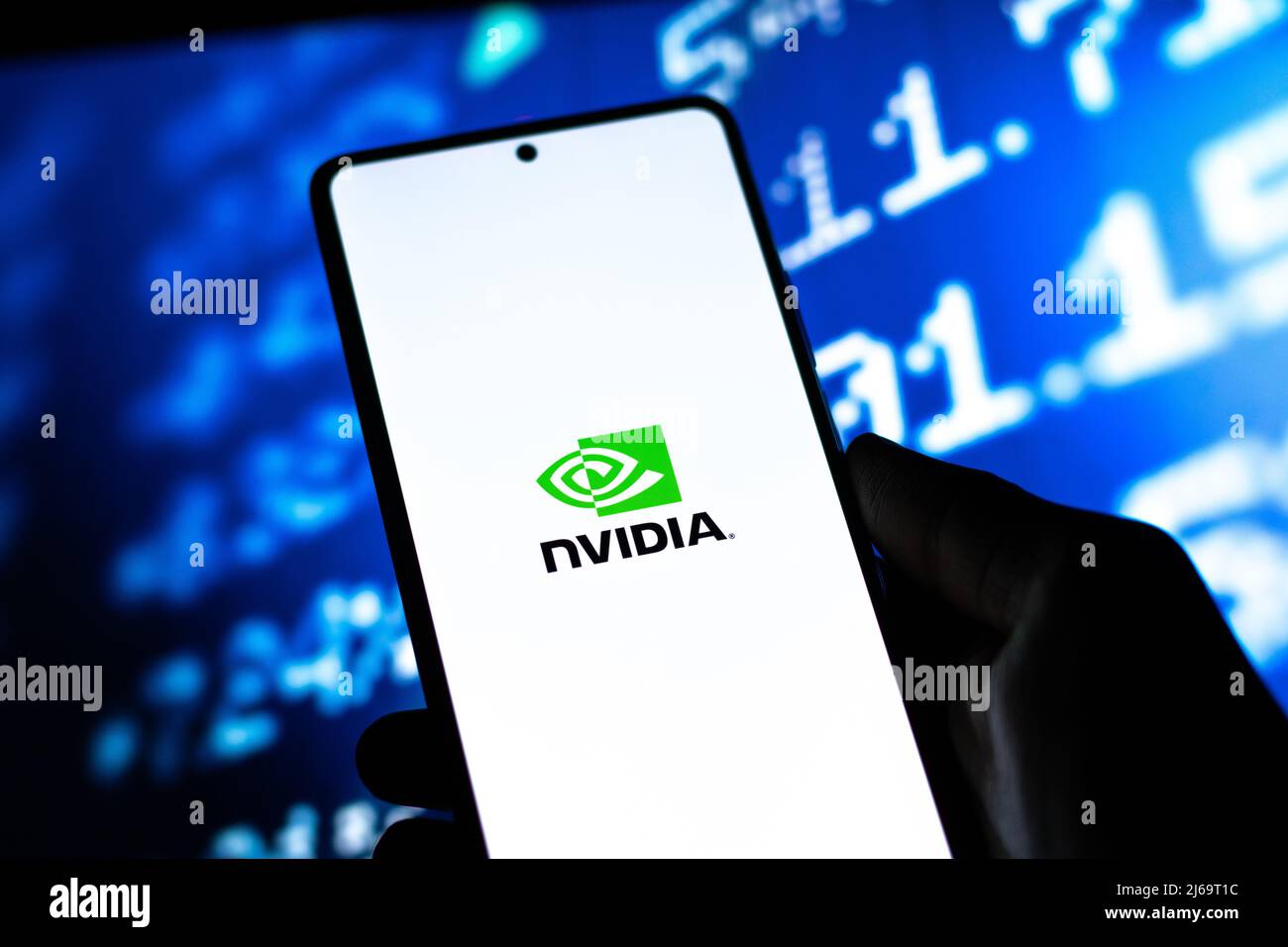 West Bangal, India - April 20, 2022 : Nvidia logo on phone screen stock ...