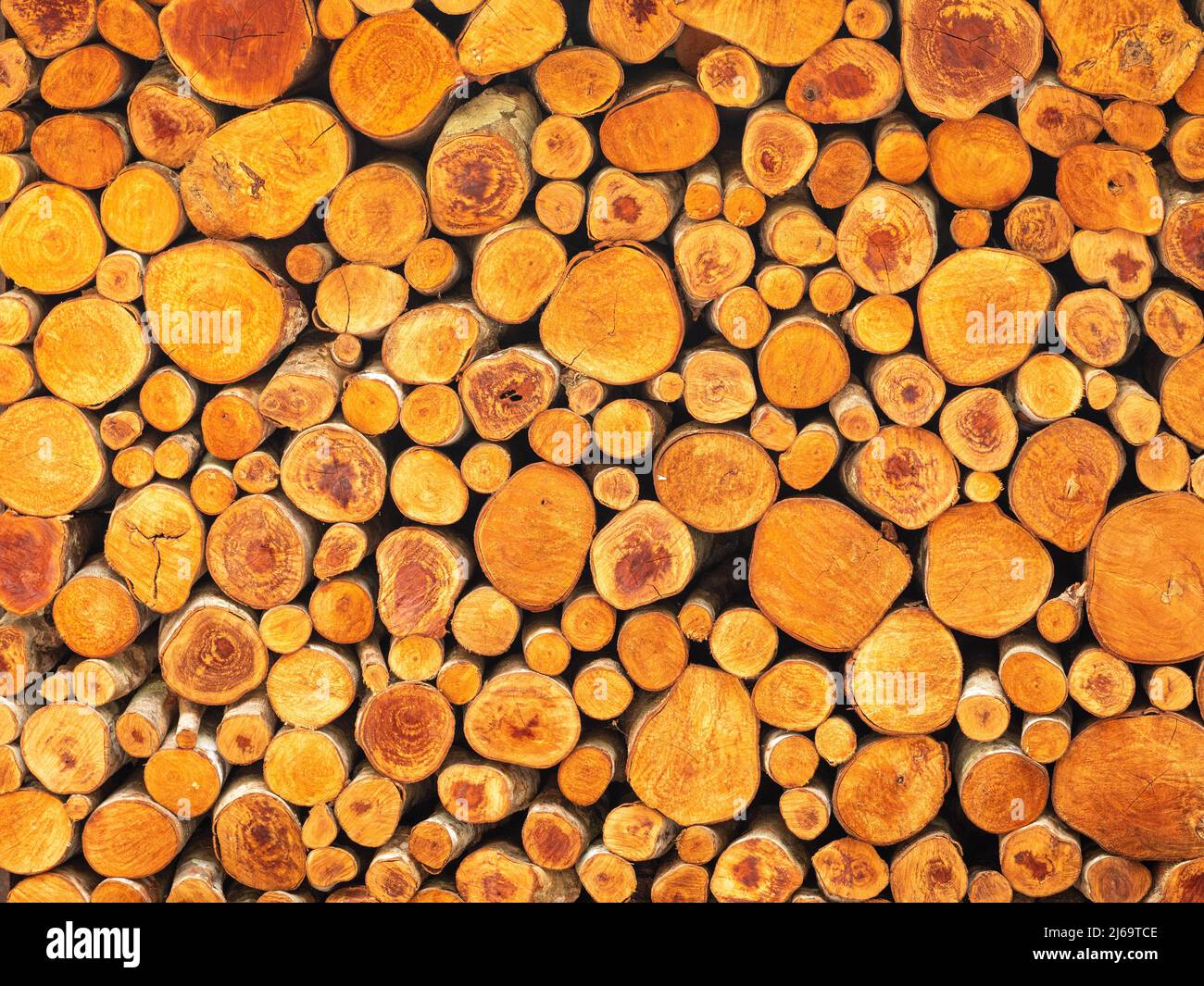 Wall of fire wood or logs Stock Photo - Alamy
