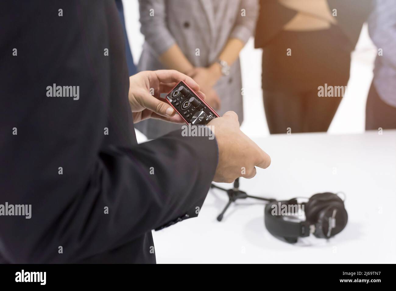 Students with video camera in computer lab, Filming in a Studio ...
