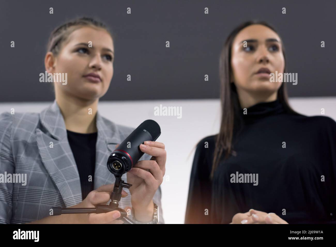 Students with video camera in computer lab, Filming in a Studio ...