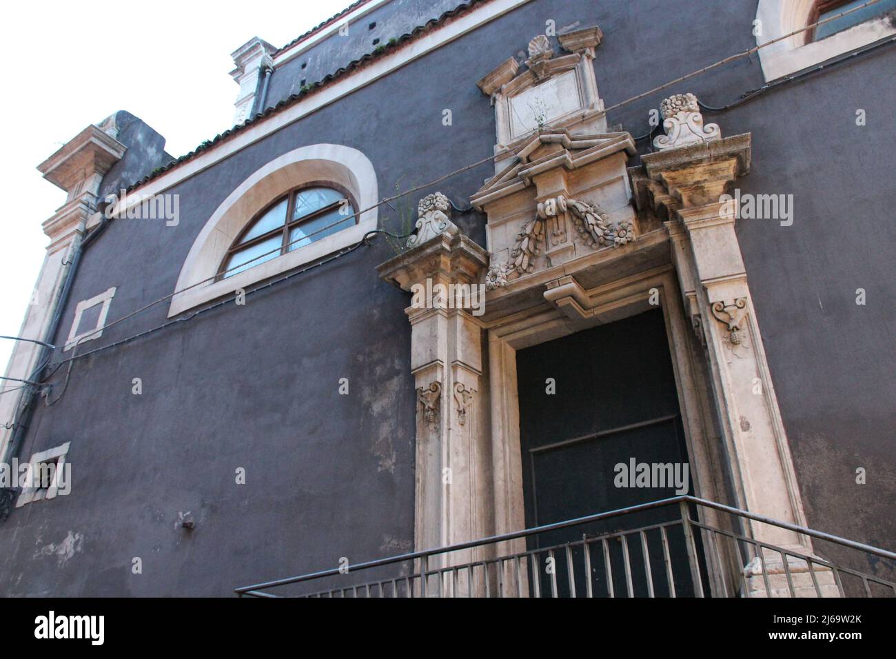 baroque (?) church (Santa Maria dell'Indirizzo) in catania in sicily ...