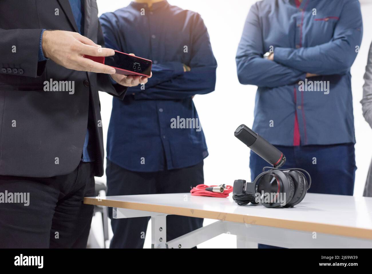 Students with video camera in computer lab, Filming in a Studio ...