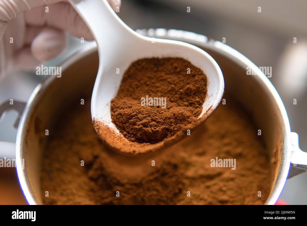 Powdered chaga mushroom powder. Medicinal chaga mushroom for bre Stock ...