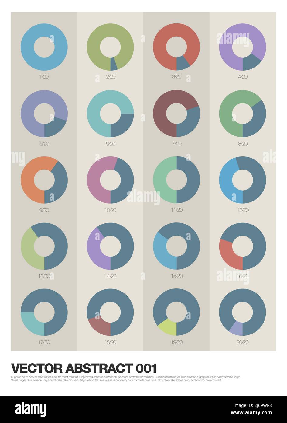 Abstract Background made from colorful rows of different infographic ...