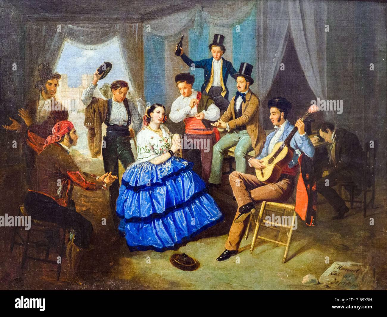 Dance in a fair booth (1860) by Manuel Cabral Bejarano (1827 - 1891 ...