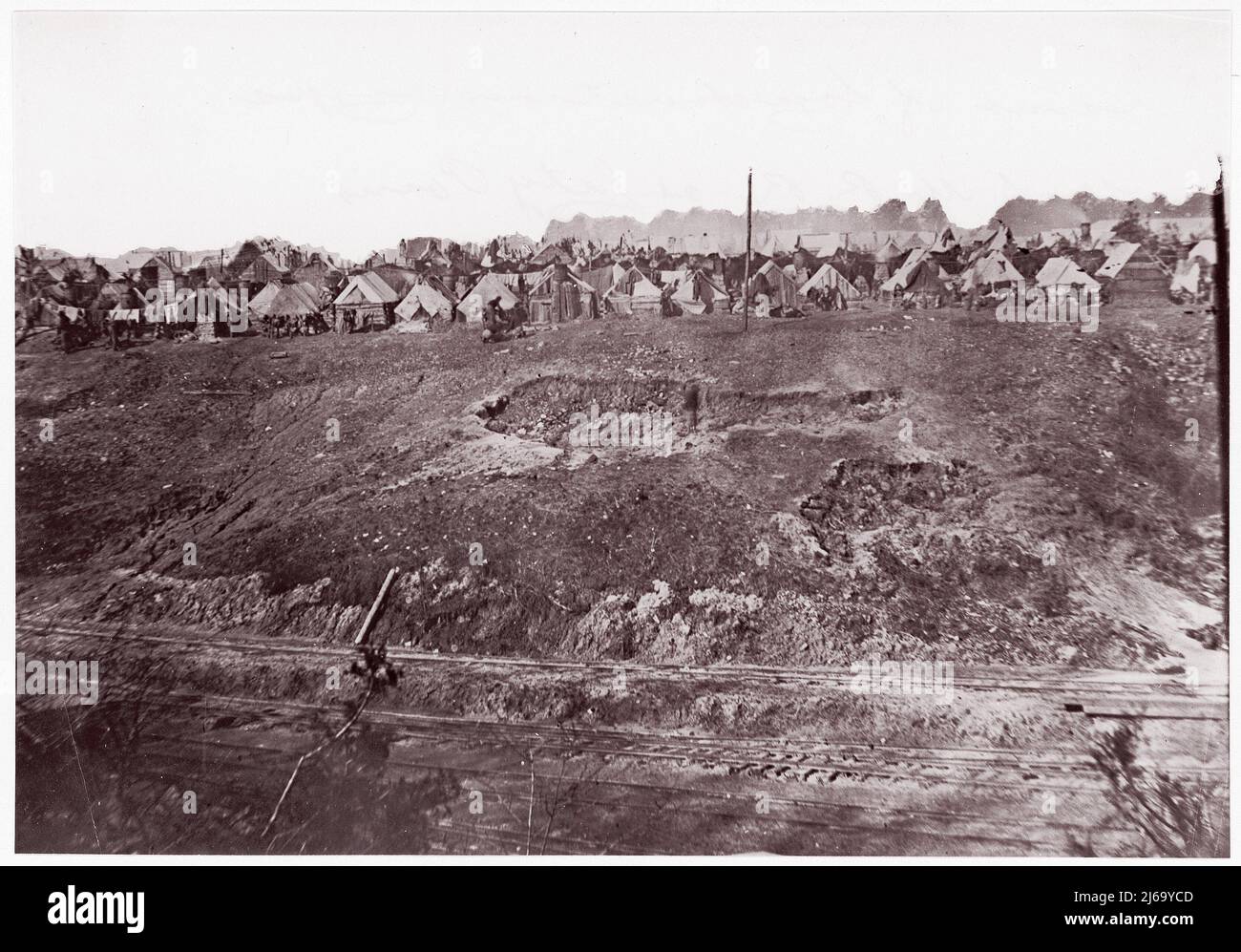 Camp of Construction Corps, U.S. Military Railroad at City Point ...