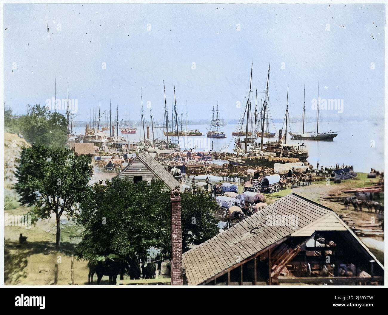 Army Wagons and Transports, City Point, Virginia. 1861–65. Andrew ...