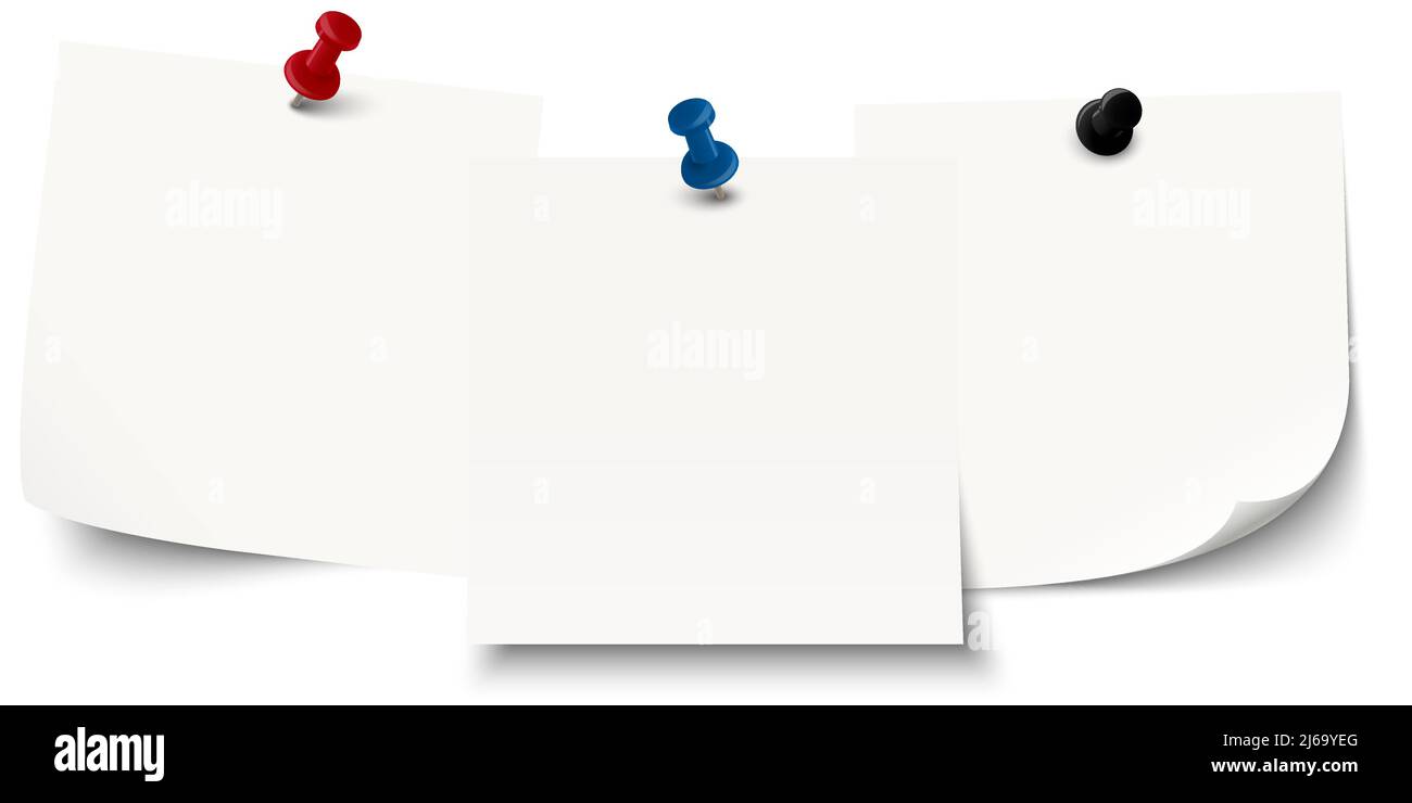 eps vector illustration with business little sticky notes in a row with ...