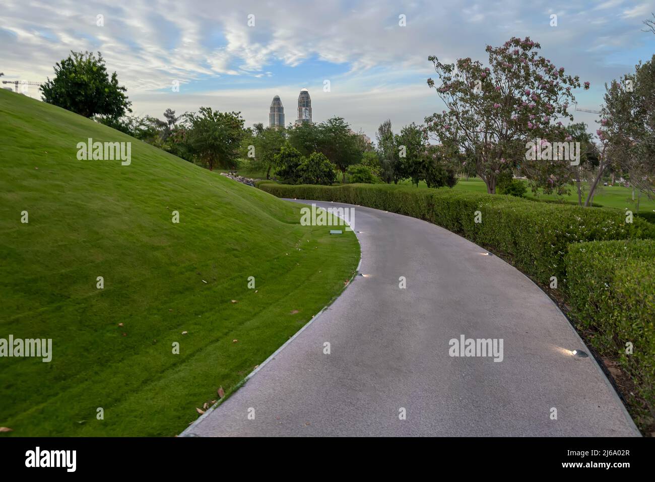 Beautiful and green park in Katara Cultural Village, Katara Lake Hill ...