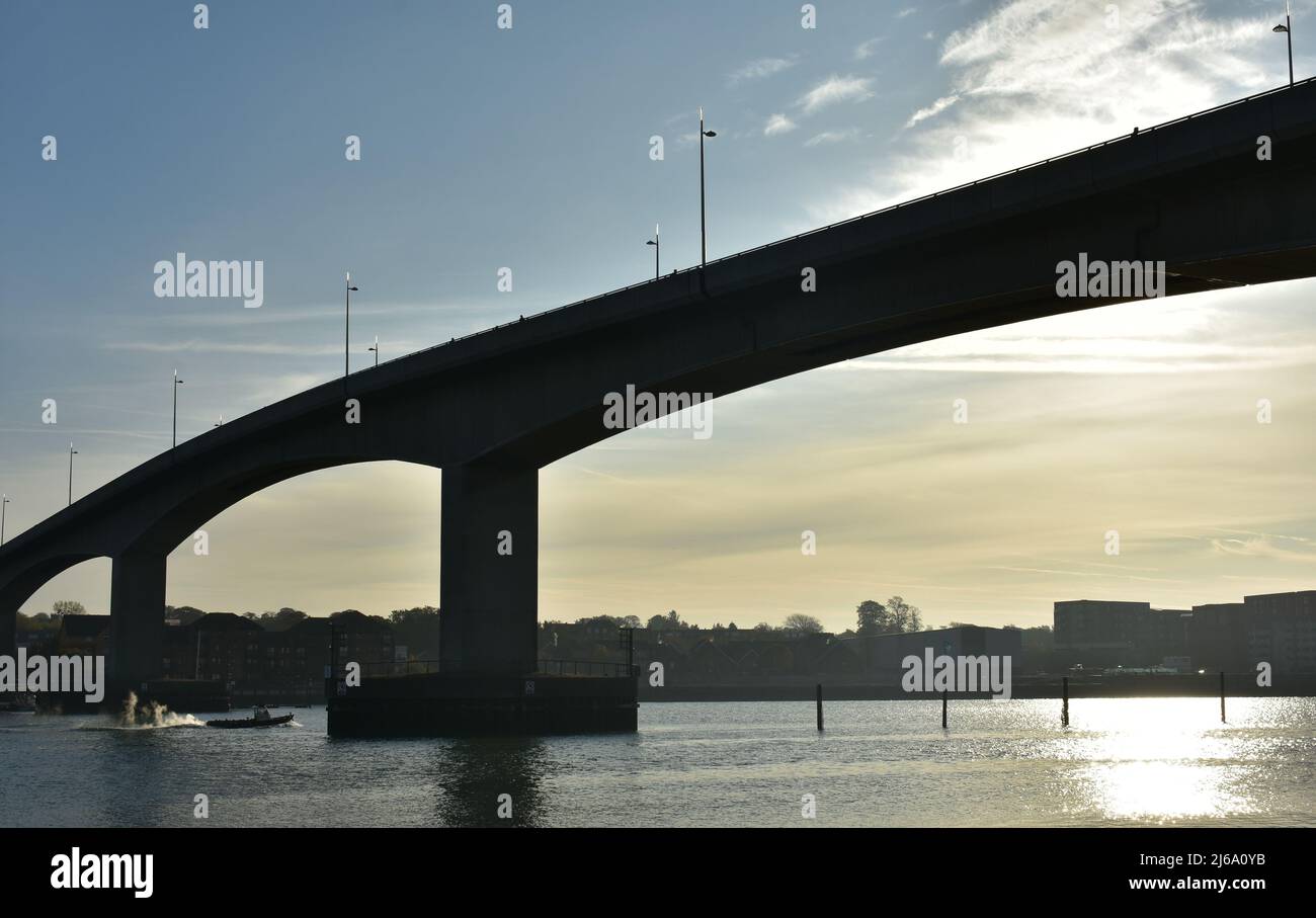 Landscape Picture From Underneath The Itchen Bridge At Sunset On The ...