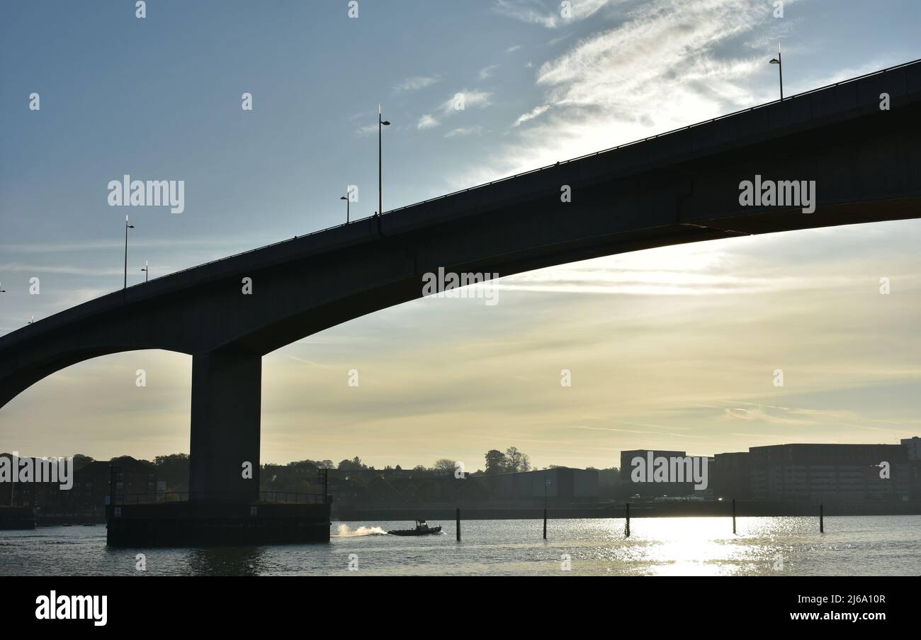 Landscape Picture From Underneath The Itchen Bridge At Sunset On The ...