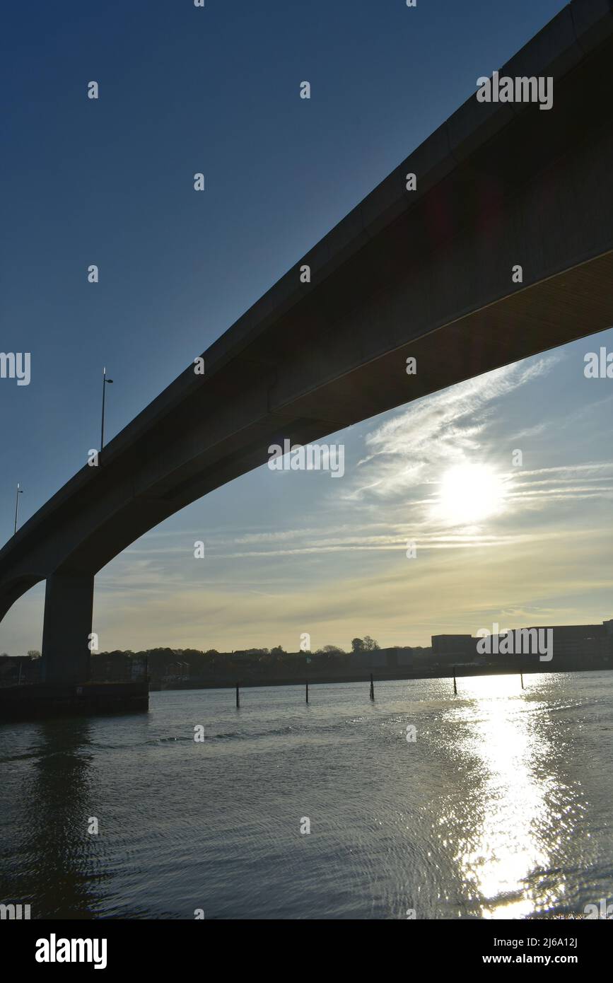 Landscape Picture From Underneath The Itchen Bridge At Sunset On The ...