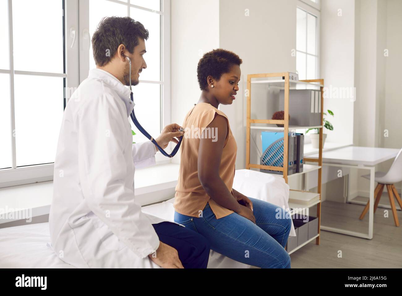 Medical examination black woman hi-res stock photography and images - Alamy