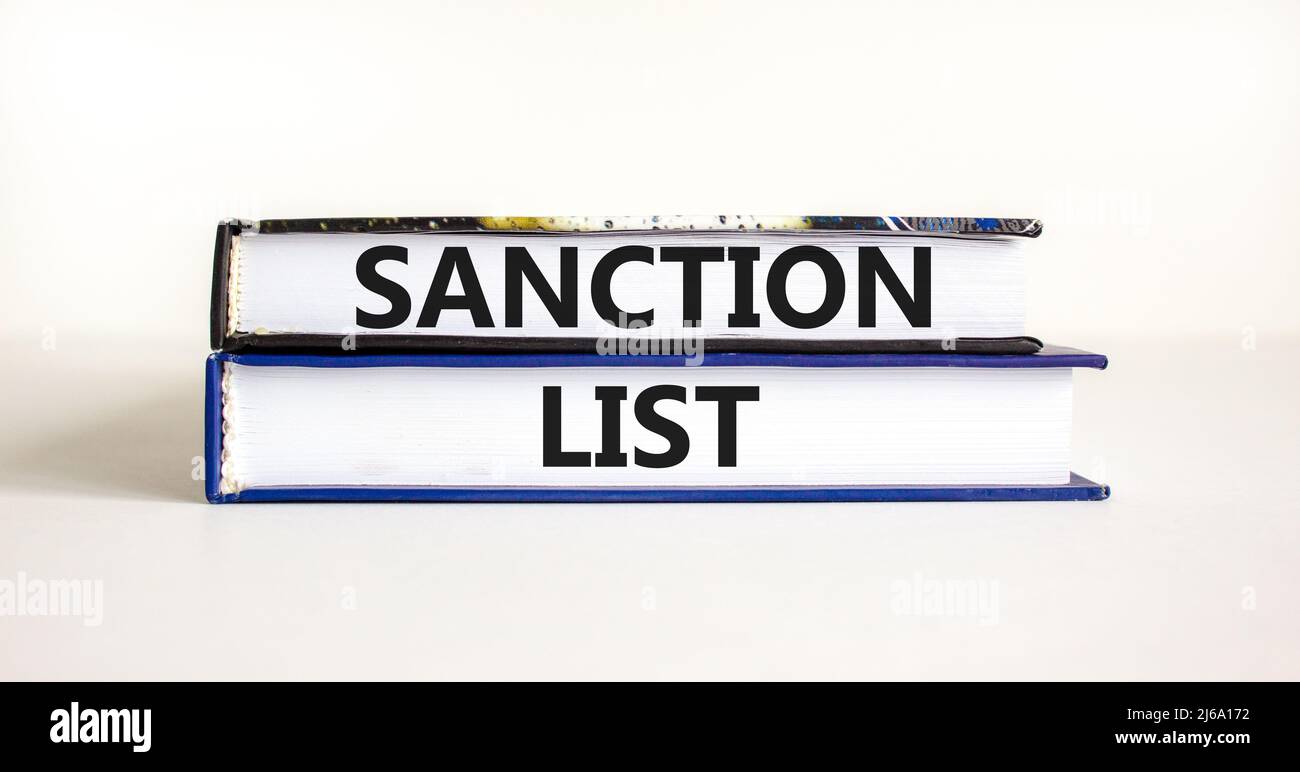 Sanction list symbol. Books with concept words Sanction list on ...
