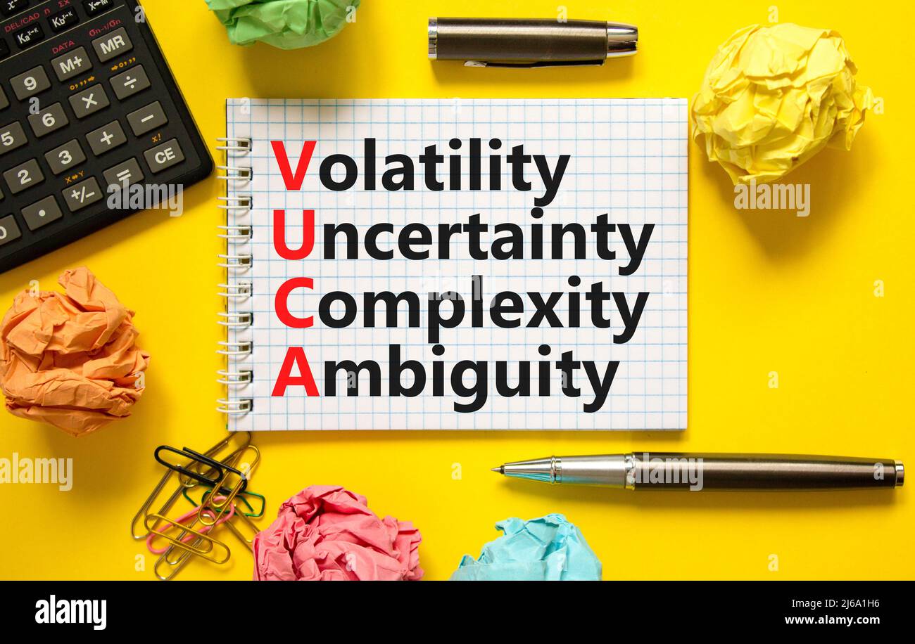 VUCA volatility uncertainty complexity ambiguity symbol. Concept words ...