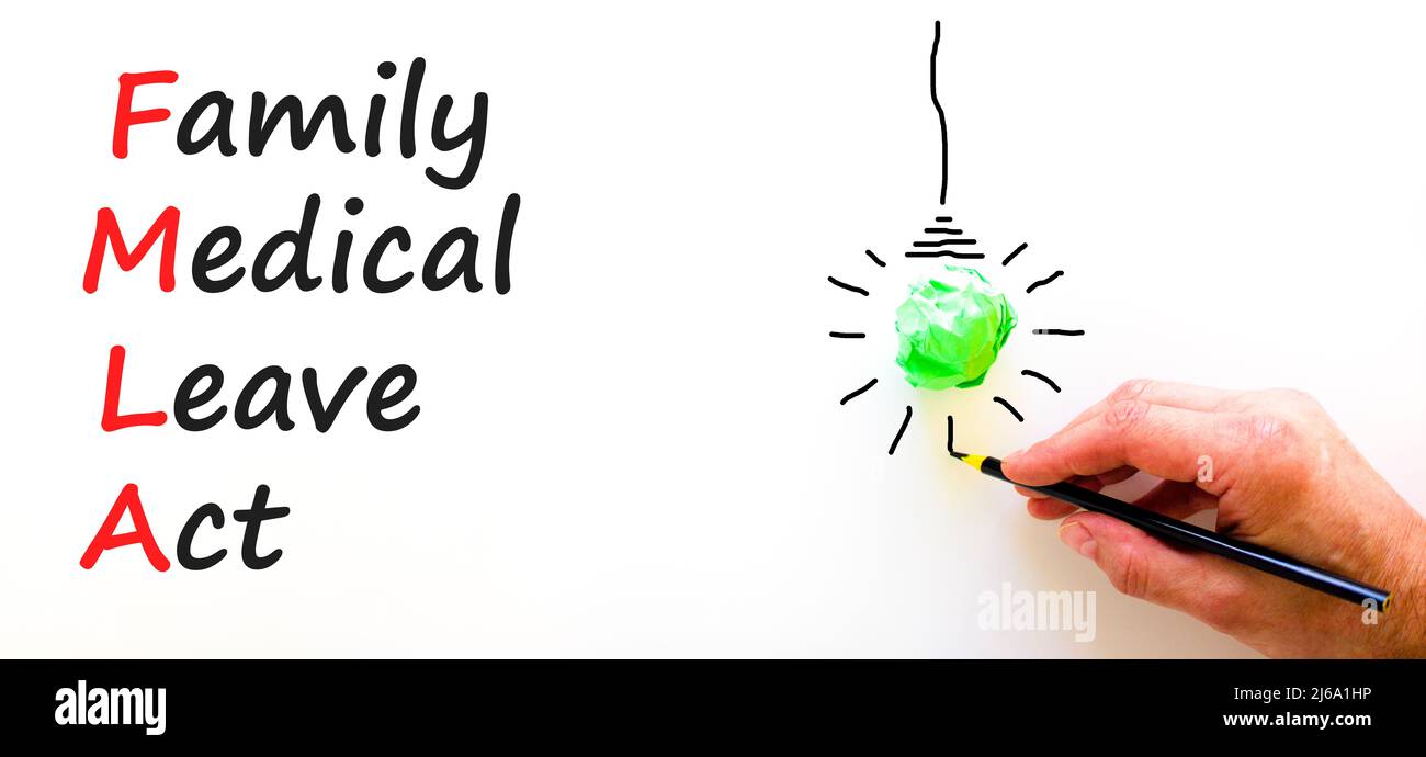 FMLA family medical leave act symbol. Concept words FMLA family medical ...