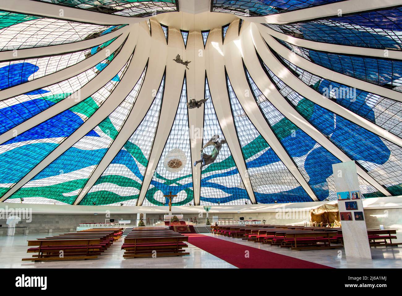 Metropolitan cathedral of Brasilia, View from inside stained glass by ...