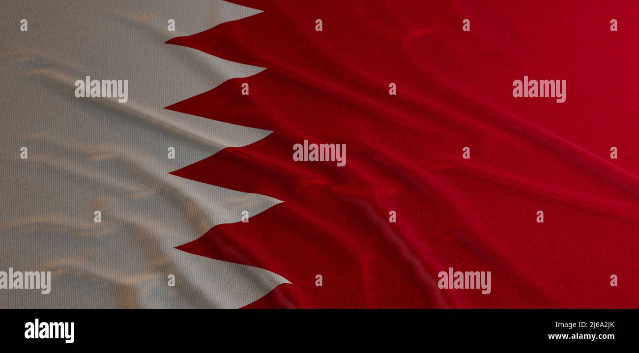 Bahrain flag with folds 3D Render Stock Photo - Alamy