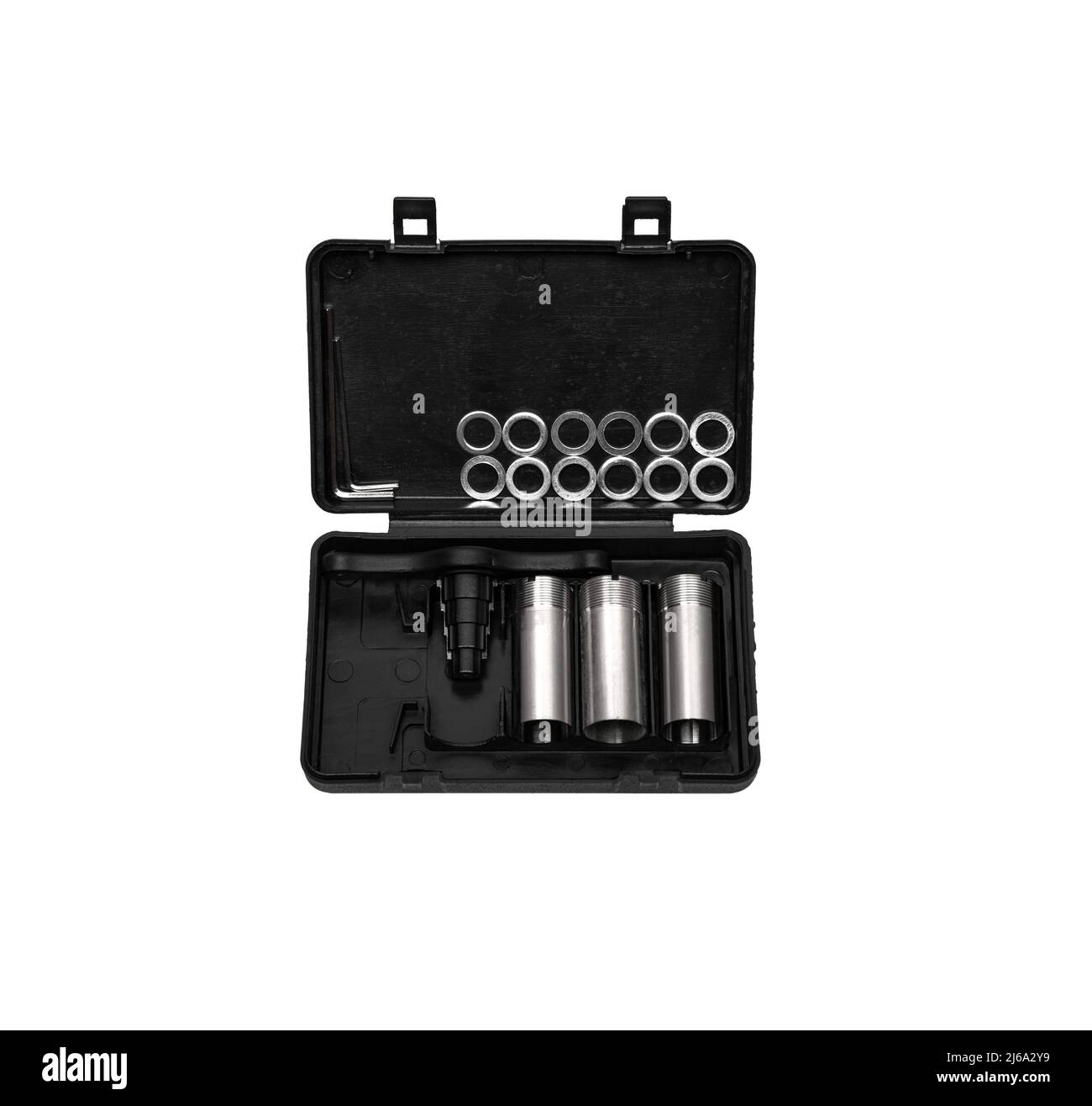 Choke gun and key for them isolated on white background Stock Photo - Alamy