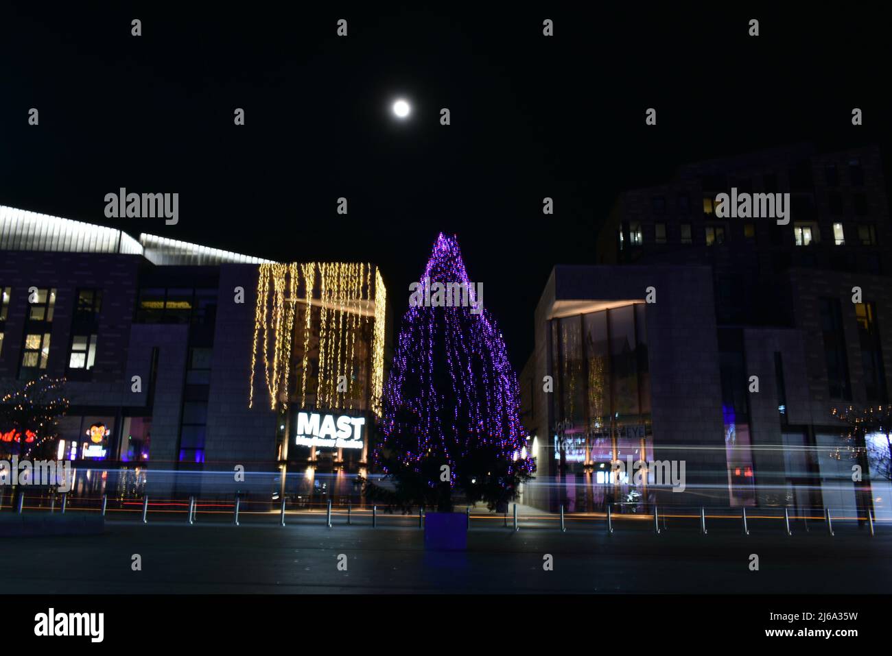 Light Trails Created By Moving Cars In Southampton City Centre At ...