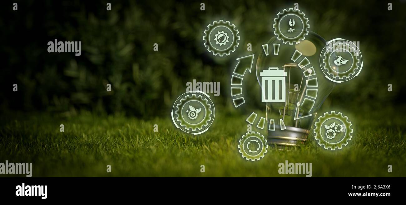 Light bulb with ESG icon concept for environmental, social, and ...