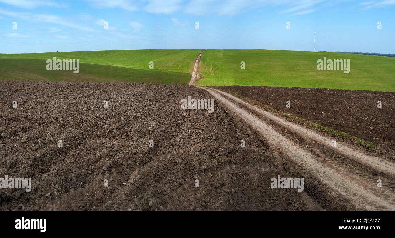 Path through hilly green landscape hi-res stock photography and images ...