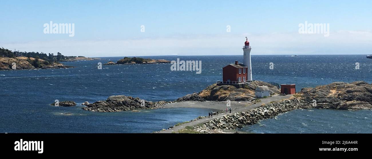 Panorama view of Fisgard Lighthouse at Victoria Island BC Canada Stock ...