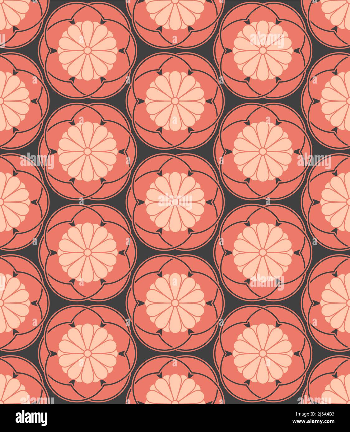 Japan style design flowers or leaves symbols seamless texture or ...