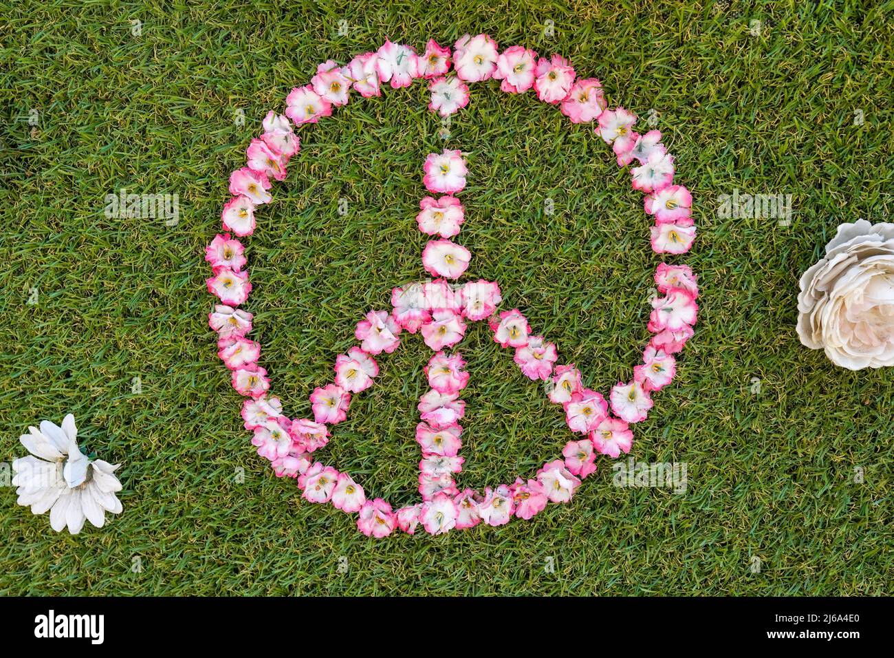 Peace sign made from flowers hi-res stock photography and images - Alamy