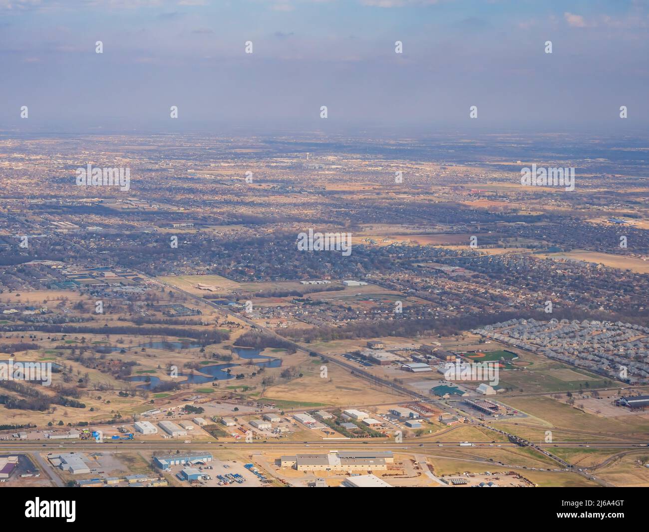 Aerial view of the cityscape of Oklahoma area at USA Stock Photo - Alamy