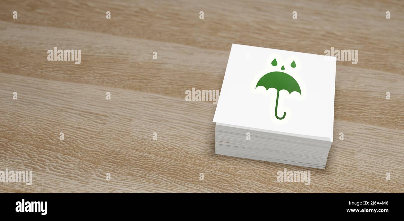 Umbrella icon, fragile box and keep away from water warning symbol 3D Render Stock Photo - Alamy