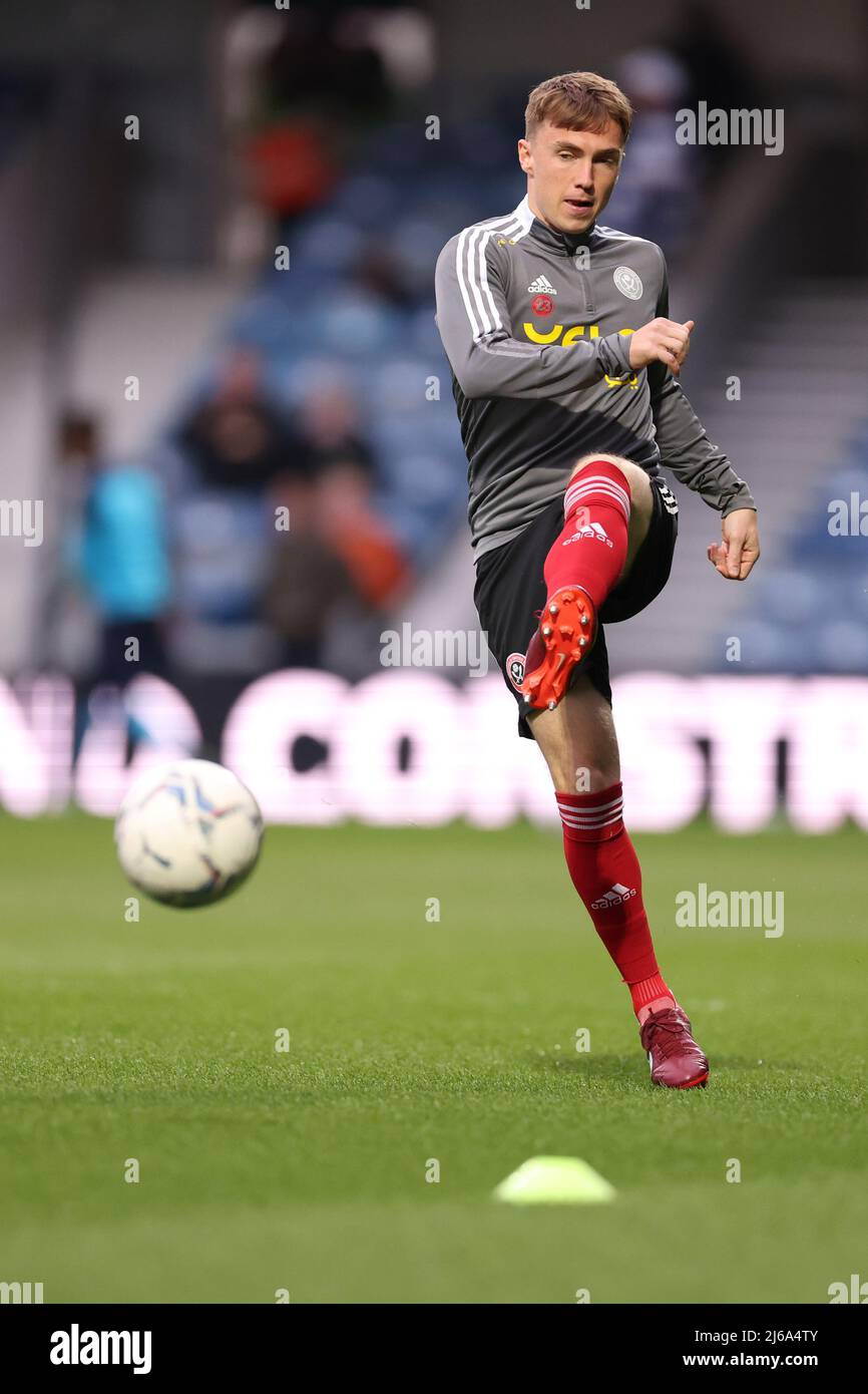 Ben Osborn of Sheffield United warms up. in London, United Kingdom on 4 ...