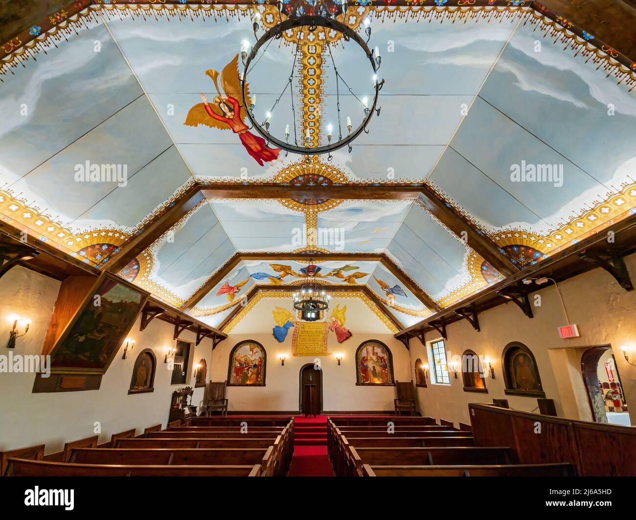 Interior view of the church of The Holy City of the Wichitas at ...