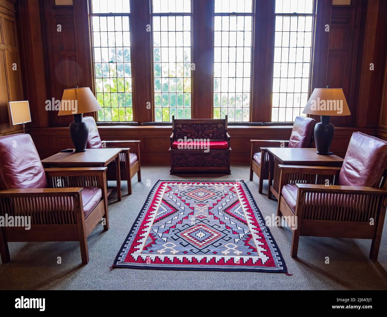 Oklahoma, APR 25 2022 - Interior view of The library of Law school ...
