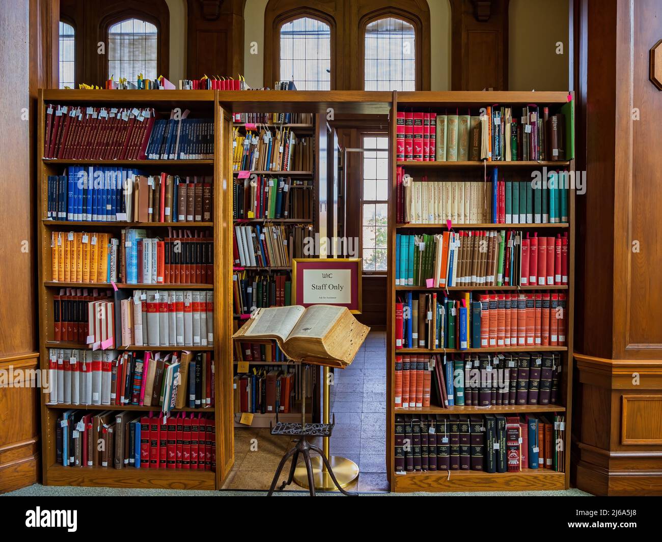 Oklahoma, APR 25 2022 - Interior view of The library of Law school ...