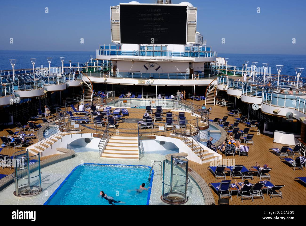 A view of the pool area aboard the Cruise Ship Regal Princess Stock ...
