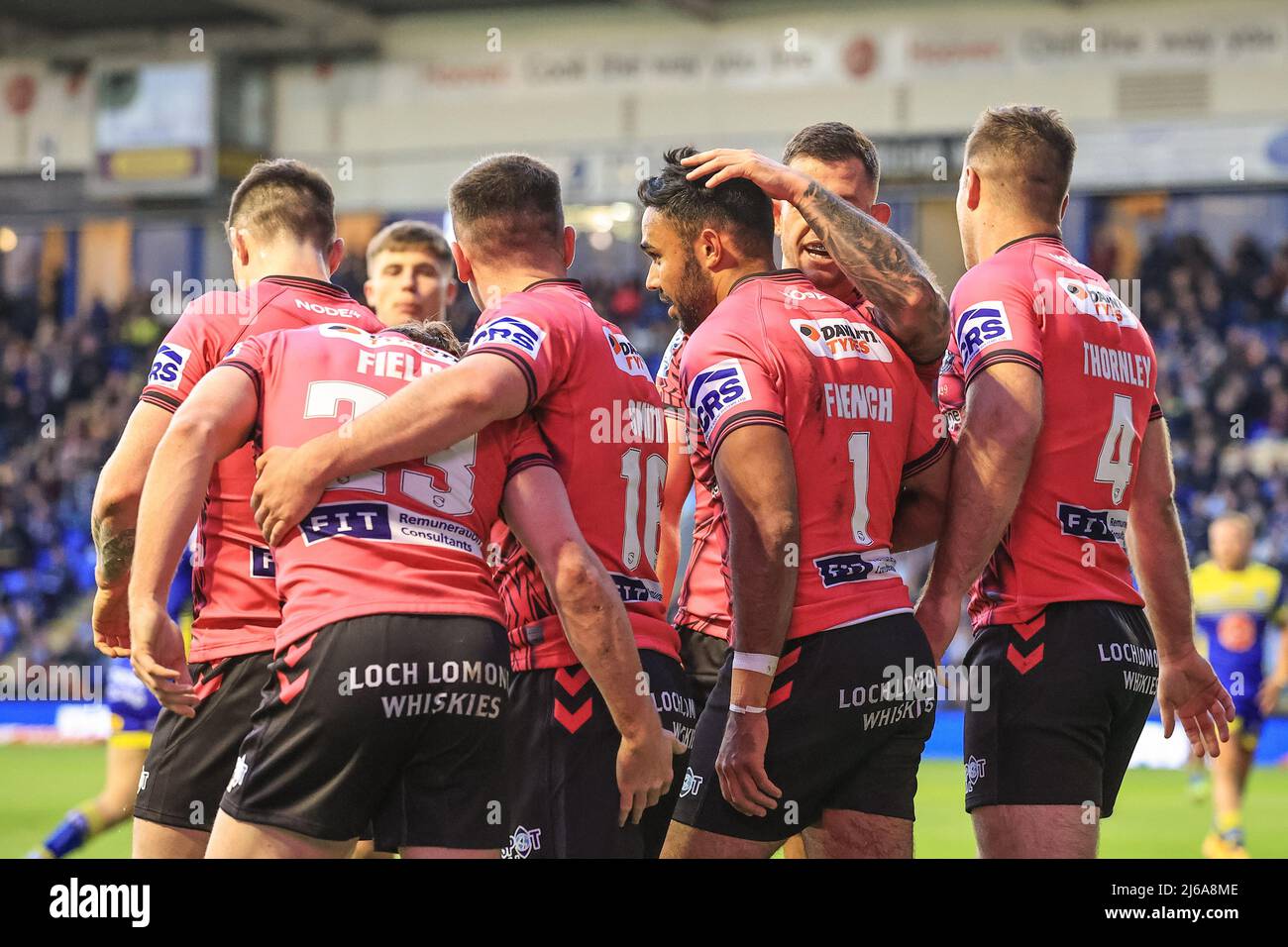Bevan French #1 of Wigan Warriors celebrates his try Stock Photo - Alamy