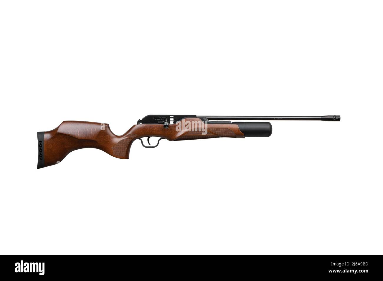 A modern air rifle with a futuristic design. Pneumatic weapons with a ...