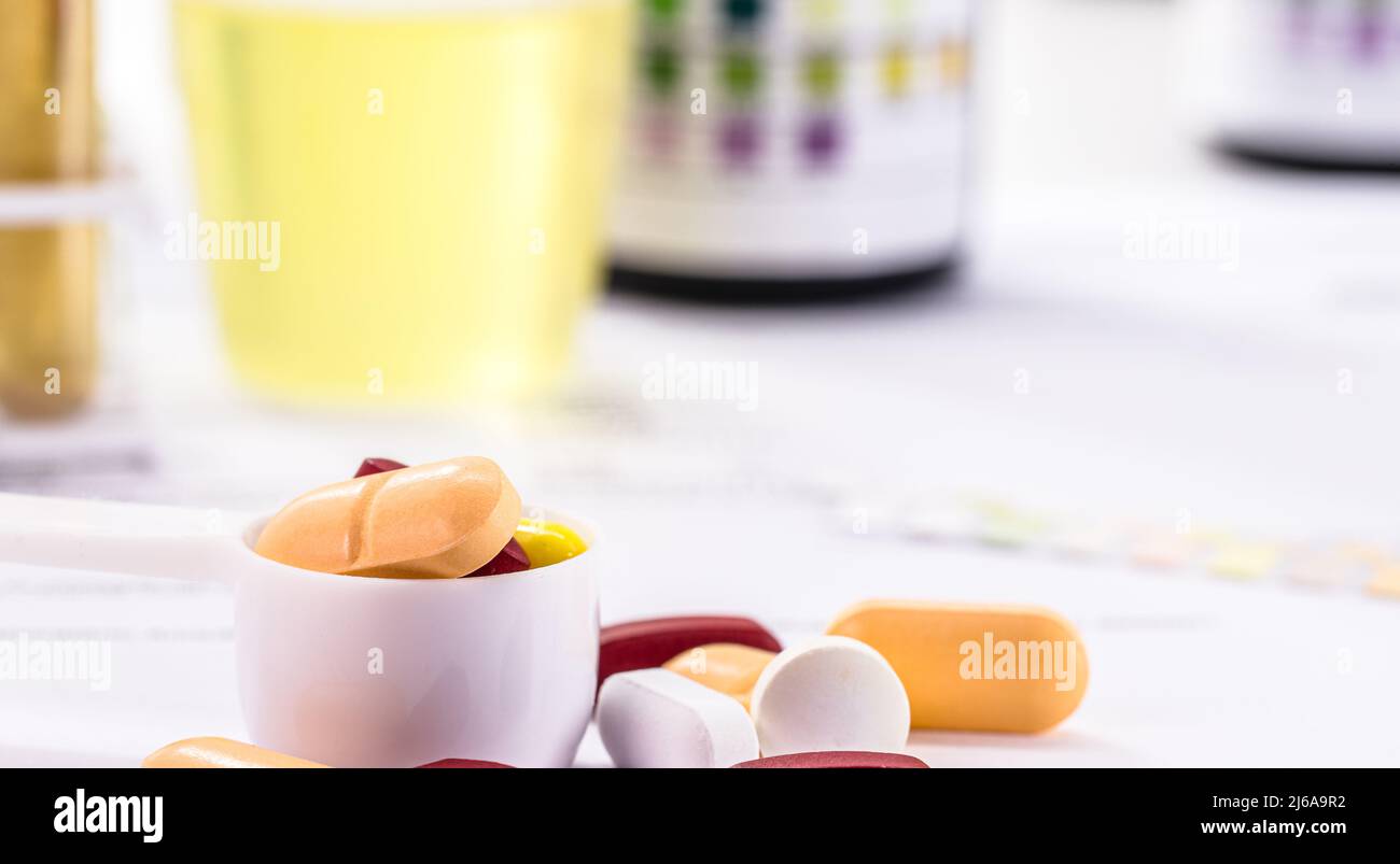 pills and oral medication for diabetes control, spot focus, medical ...
