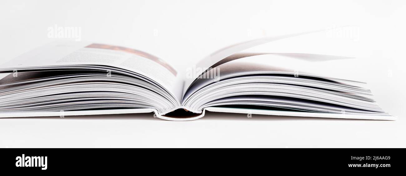 Open book with turning pages. Education, reading hobby concept ...