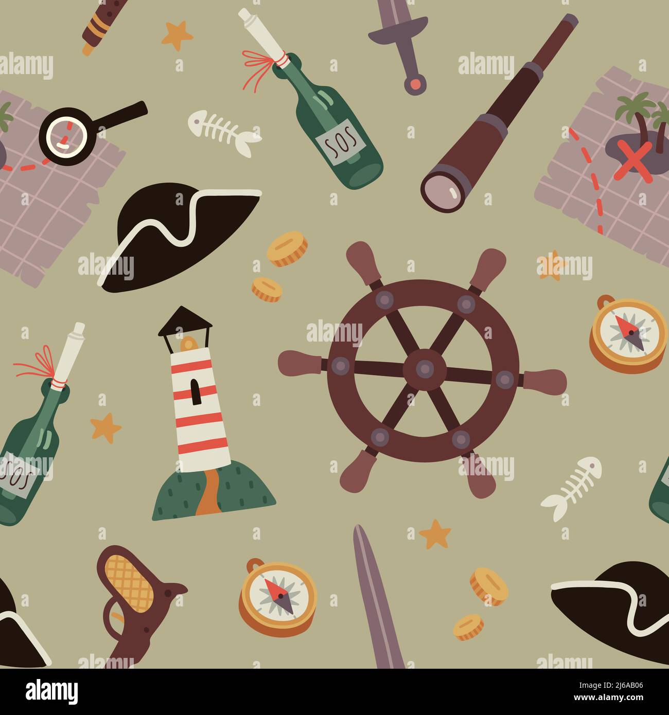 Pirate party background Stock Vector Images - Alamy