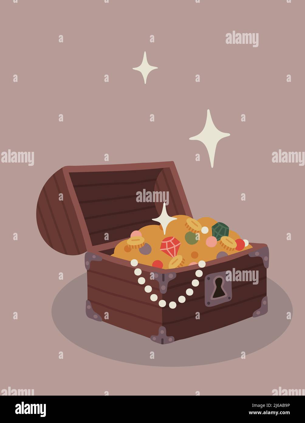 Treasure chest gold jewels Stock Vector Images - Alamy