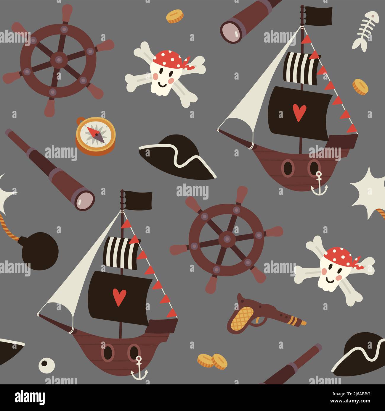 Pirate set Stock Vector Images - Alamy